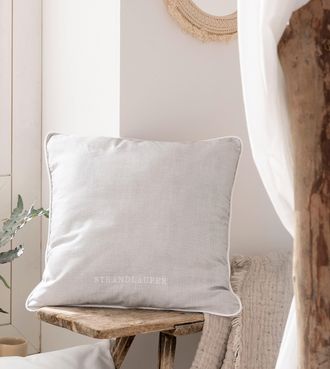 ESTELLA Home Dekokissen Strandläufer 50 x 50 cm Platin-Grau