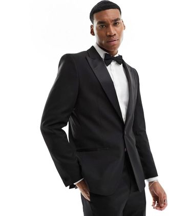 River Island Veste de smoking skinny - Noir