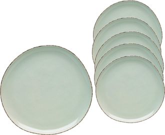 Van Well | URBAN Eßteller flach grün 27,0 cm 6er Set - Steinzeug modernes Geschirr, funktional & stylish