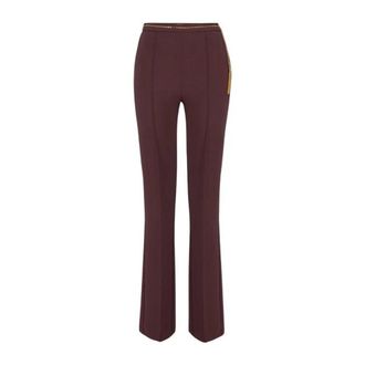 Elisabetta Franchi Femme, Pantalons, Rouge, Taille: 40 FR Pantalon L&eacute;ger en Cr&ecirc;pe avec Cha&icirc;ne Bijou