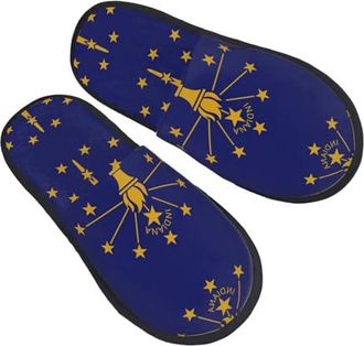 Generic Drapeau De L&Eacute;tat De LIndiana Femme Homme Slippers Chaud Chaussons Doux Chaussures De Maison Pour Automne Int&eacute;rieur Hiver M