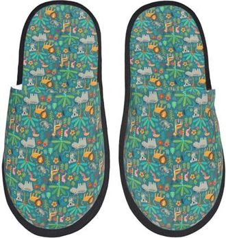 Generic Animaux Des Bois Homme Femme Pantoufles Chaud Chaussons Antid&eacute;rapantes Slippers Pour Hiver Int&eacute;rieur Ext&eacute;rieur L