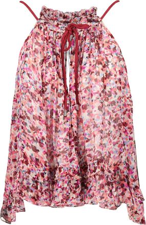 Isabel Marant Top Fabino Imprim&eacute; Framboise &Eacute;cru