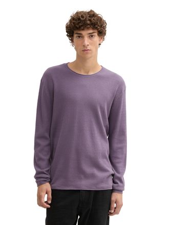 Tom Tailor Herren Strickpullover aus Baumwolle, 36513 - Foggy Purple, L