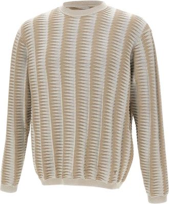 Emporio Armani Homme, Pulls, Beige, Taille: XL Maille ras du cou