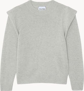 Kujten Pull cachemire col rond à épaulettes, 4 fils - Pull Cecilia