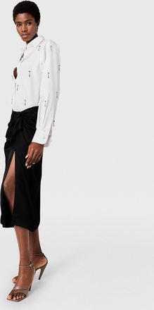 Stella McCartney Knotted Asymmetric Midi Skirt, Woman, Black, Size: 40