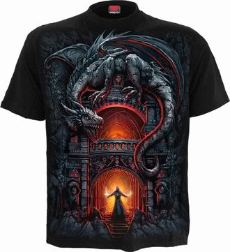 Spiral Dragons Lair Männer T-Shirt schwarz XXL 100% Baumwolle Gothic, Horror, Rockwear