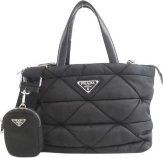 Prada Sac bandouli&egrave;re Pre-owned Tessuto Quilting - Femme - Pre-owned - Noir - Taille: ONE Size