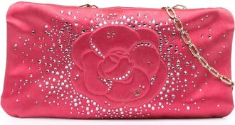 Chanel Hobo Bags - Satin Diamante Camellia Clutch with Chain - Gr. unisize - in Gold - für Damen