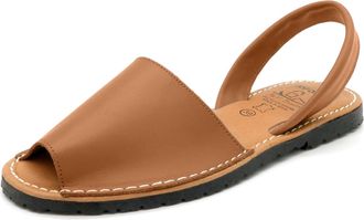 Avarcashop Damen Avarcas Sandalen aus Echtleder handgefertigt in Spanien gepolsterte Leder Decksohle & Fersenriemchen braun 37