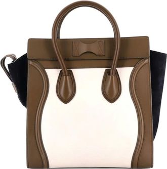 Celine Tricolor Luggage Bag Leather Mini tote bag - Nude