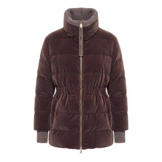 Fabiana Filippi Horizontal gesteppte Rei&szlig;verschlussjacke - - Jackets - Damen - Braun - 2XS