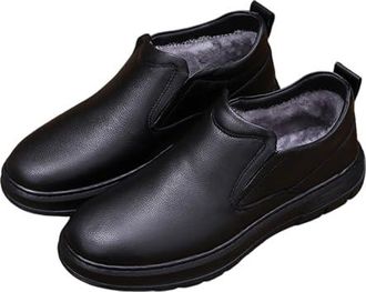 Generic Mocassins &agrave; enfiler en cuir pour homme - Style classique - Pour f&ecirc;te, mariage, Noir, 39 1/3 EU