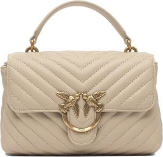 Pinko Pinko - Love Lady Puff Chevron - Femme - Sacs - Beige - Taille: ONE Size