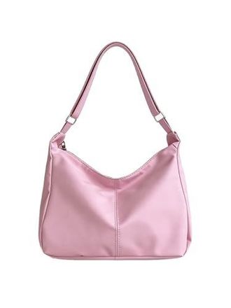 Floerns Sac &agrave; bandouli&egrave;re en cuir PU souple pour femme avec fermeture &eacute;clair, Rose uni., one_size, Doux
