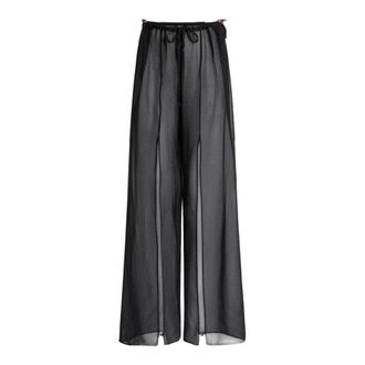 Balmain Monogram Strandhose aus Chiffon - - Trousers - Damen - Schwarzk - L/XL