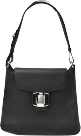 Ferragamo Sac bandouli&egrave;re en cuir Pre-owned - Femme - Pre-owned - Noir - Taille: ONE Size
