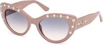 Guess Femme, Accessoires, Beige, Taille: ONE Size Lunettes de soleil oeil-de-chat avec strass