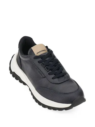 Emporio Armani Pebbled Leather Sneaker - Navy