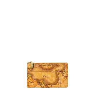 Alviero Martini 1A Classe Femme, Sacs, Beige, Taille: ONE Size World Map Zip Around Cosmetic Bag