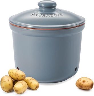 R&ouml;mertopf R&ouml;mertopf Vorratstopf MAXI PLUS aus Naturton, blau-grau, &Oslash; 26 x 25 cm, 5,5 L, bel&uuml;fteter Keramik-Frischetopf f&uuml;r ca. 3 kg Kartoffeln & Gem&uuml;se, Unterte