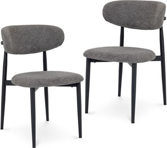 IDIMEX Esszimmerstuhl AZUL im 2er Set, Grau - Moderner Stuhl mit Stoffbezug, Polsterstuhl f&uuml;r Essbereich und K&uuml;che, Dining chair mit ergonomischer R&uuml;ckenlehn