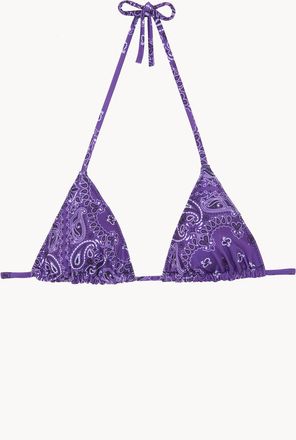 Kujten Haut de bikini imprimé bandana - Maillot de Bain Capri Top