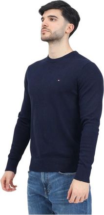Tommy Hilfiger Homme, Pulls, Bleu, Taille: XL Pull Ras du Cou en Cachemire