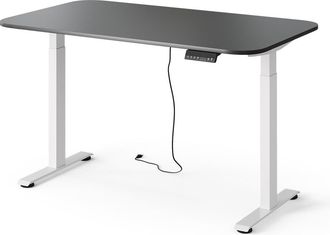 Vicco h&ouml;henverstellbarer elektrischer Schreibtisch Elevate, Wei&szlig;/Anthrazit, 140 x 80, 2 Motoren, 100 kg Tragkraft