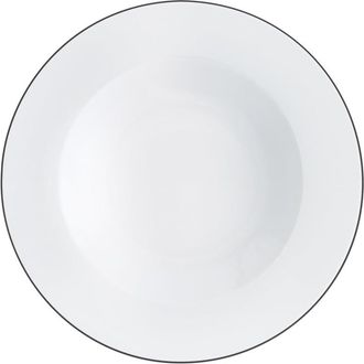 Kahla Pronto Line Suppenteller 22 cm Line pure black | tiefer Teller mit schwarzer Linie aus Porzellan