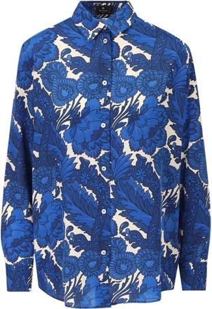 Etro Femme, Blouses et Chemises, Bleu, Taille: 36 FR Chemise Boyfit Imprim&eacute;e &agrave; Col Classique