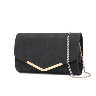 Miss Lulu Pochette Femme en Daim avec Cha&icirc;ne - Mini Sac &agrave; Main de Soir&eacute;e, Clutch Pratique pour Mariage et Saint-Valentin, Id&eacute;al pour F&ecirc;tes et C&eacute;r&eacute;monies