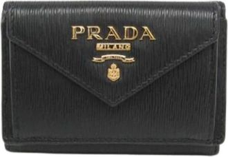 Prada Portefeuille Pre-owned Vitello Move 1Mh021 (tri-fold) - Femme - Pre-owned - Noir - Taille: ONE Size