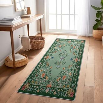 Generic Tapis de Passage Couloir Long Fleurs et Papillons de William Morris Cuisine Devant Evier Antid&eacute;rapant 60x180 cm Absorbant Tapis d Entree Interieur pou