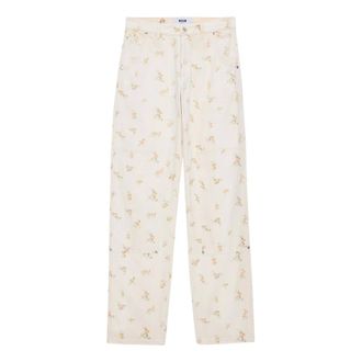 Msgm Msgm, Femme, Pantalons, Blanc, Taille: 36 FR Straight Pantalons