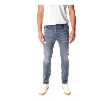 ER Elias Rumelis Homme, Jeans, Gris, Taille: W30 Jean taille mi-haute coupe relax avec d&eacute;tails us&eacute;s