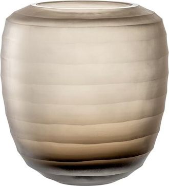 Leonardo Leonardo Bellagio Blumenvase - Farbige Vase aus hochwertigem Glas mit Relief au&szlig;en - Handarbeit - H&ouml;he 19 cm, Durchmesser 16,5 cm - Beige, 036451