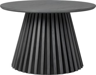 ebuy24 Osaka Couchtisch &Oslash;70 x 45 cm schwarz. - Tische - rund - Eichenfurnier, MDF. - Farbe Schwarz - Skandi Design - f&uuml;r Esszimmer & Wohnk&uuml;che - stabil & all