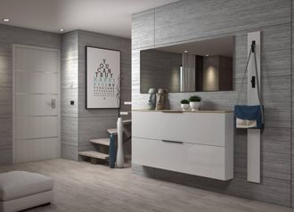 Dmora Schuhschrank Tubatse, Schuhregal, Mehrzweck-Eingangsgarderobe, M&ouml;bel f&uuml;r Schuhe, Made in Italy, 160x19h80 cm, Gl&auml;nzendes Anthrazit und Eiche