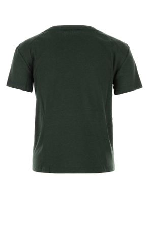 Max Mara Womens Bottle Green Cotton And Modal Segale T-Shirt Emerald Exterior Exterior: T-shirts Polos