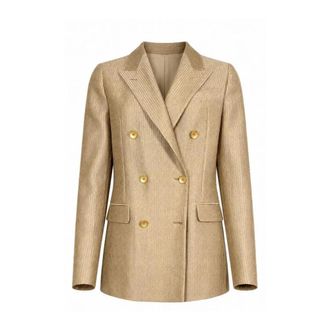 Tagliatore Parigi Lurex-Sakko mit Doppelreiher - - Jackets - Damen - Beige - XS