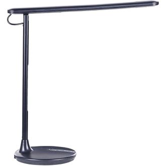 Beliani Lampe de Bureau Noire &agrave; 2 led Tactile Intensit&eacute; Variable Bras Ajustable Moderne Draco