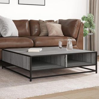 vidaXL Vidaxl - Couchtisch Grau Sonoma 100x100x30 cm Holzwerkstoff und Metall