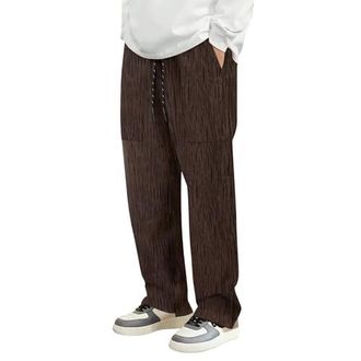 Generic Pantalon large en velours côtelé pour homme - Coupe ample - Pantalon de jogging confortable - Pantalon dautomne léger - Pantalon de loisirs doux - Pan