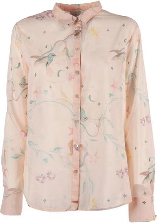 Forte_Forte Femme, Blouses et Chemises, Rose, Taille: 40 FR Camicia Regular Voile Stampa Deliverance