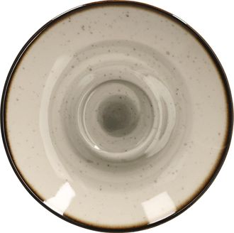 Van Well Untertasse Nova I Ø 15 cm I grau I echtes Unikat I Kleiner Unterteller I Servier-Geschirr I Tafel-Zubehör I Gastro I abstrakte Strudel-Dekore