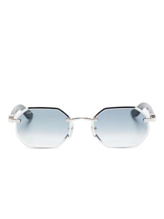 Cartier lunettes de soleil C D&eacute;cor - Argent