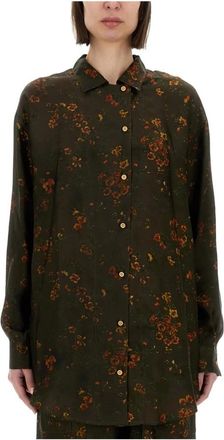 Uma Wang UMA Wang, Femme, Blouses et Chemises, Multicolore, Taille: 38 FR Blouse textur&eacute;e &agrave; col montant et manches longues