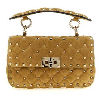Valentino Garavani Femme, Sacs, Brun, Taille: ONE Size Sac port&eacute; &eacute;paule Rockstud Spike Small